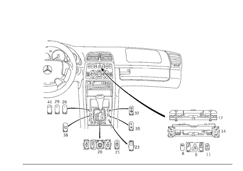 Switch in Instrument Panel and Center Console for 2000 Mercedes-Benz ...