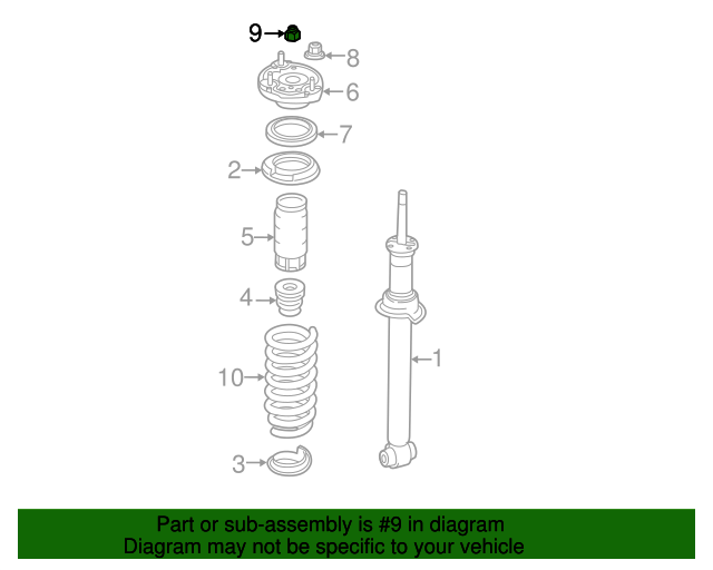 004-990-63-50-64 - Suspension Strut Nut 2013-2020 Mercedes-Benz ...