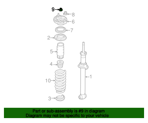 004-990-63-50-64 - Suspension Strut Nut 2013-2020 Mercedes-Benz ...