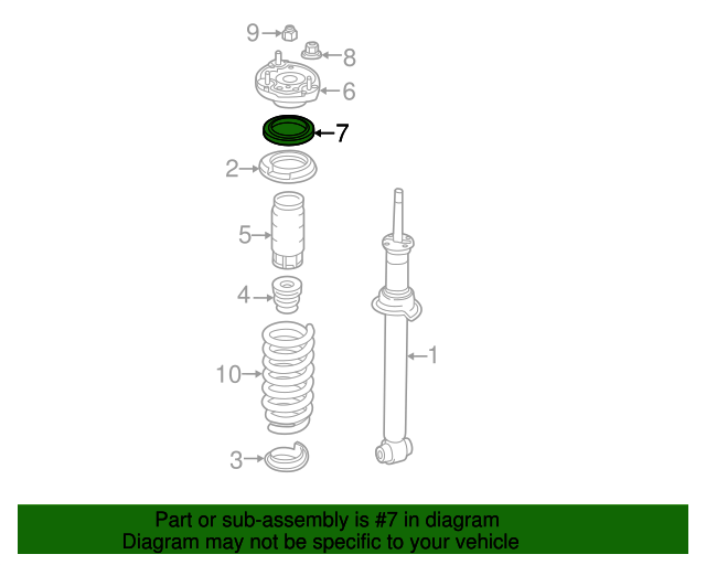 231-322-02-84-64 - Upper Mount Insulator 2013-2020 Mercedes-Benz ...