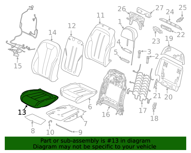 Genuine BMW 52-10-8-493-243 | Cushion Cover | FREE Shipping on Most ...