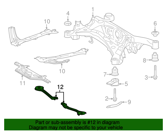 58035-24020 - Suspension Subframe Crossmember Brace 2020-2021 Lexus RC ...