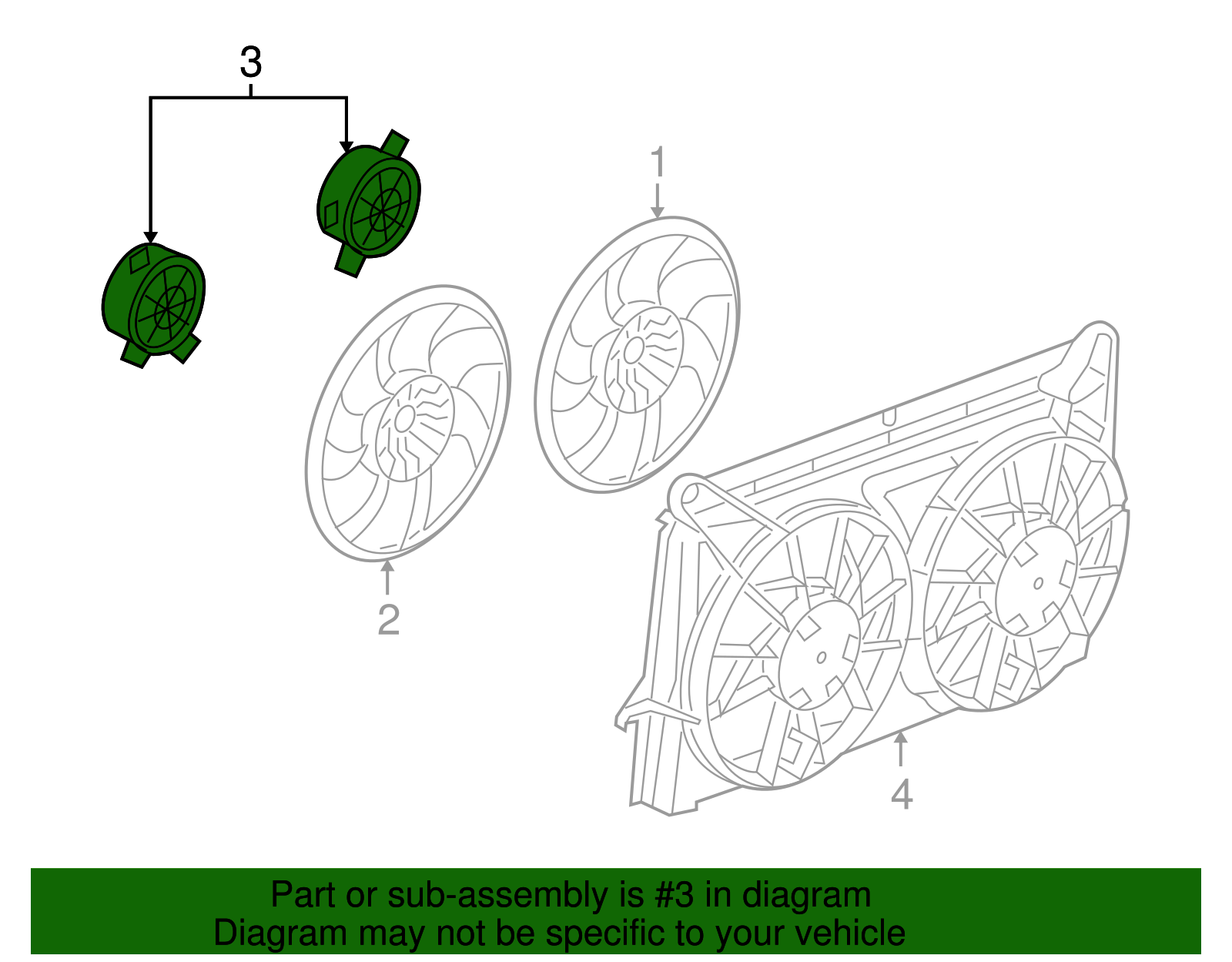 2004-2014 GM Engine Cooling Fan Motor 89023368 | Courtesy Parts