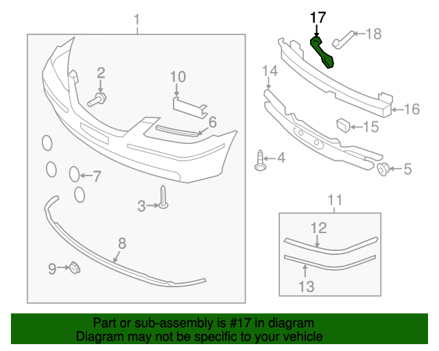 2006-2011 Hyundai Azera Impact Bar Upper Bracket 86551-3L000 | OEM ...