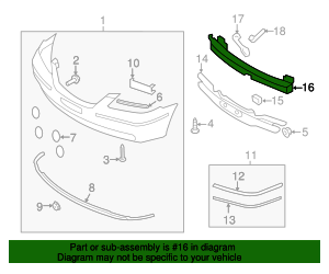 86530-3L000 - Bumper Impact Bar 2006-2011 Hyundai Azera ...