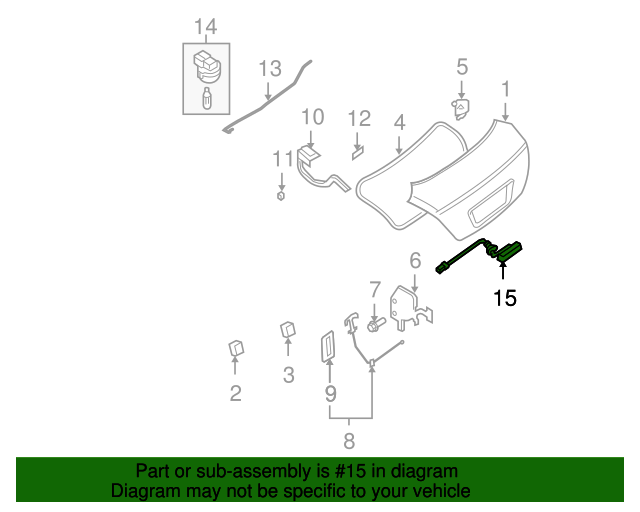 2007-2013 Nissan Trunk Lid Switch 25380-ED000 | Parts for Nissans