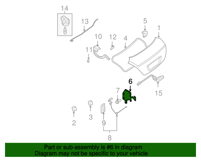 2007-2021 Nissan Deck Lid Striker 84621-JA00A | Nissan Parts Store