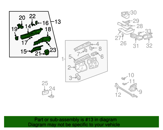 2001-2013 Toyota Highlander Rail Assembly 57027-0E906 | Toyota Parts Center