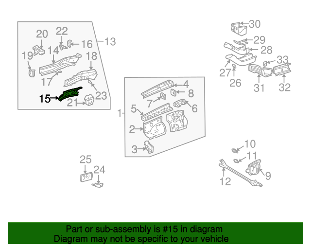 57016-0E010 - Frame Side Member Reinforcement - 2001-2013 Toyota ...
