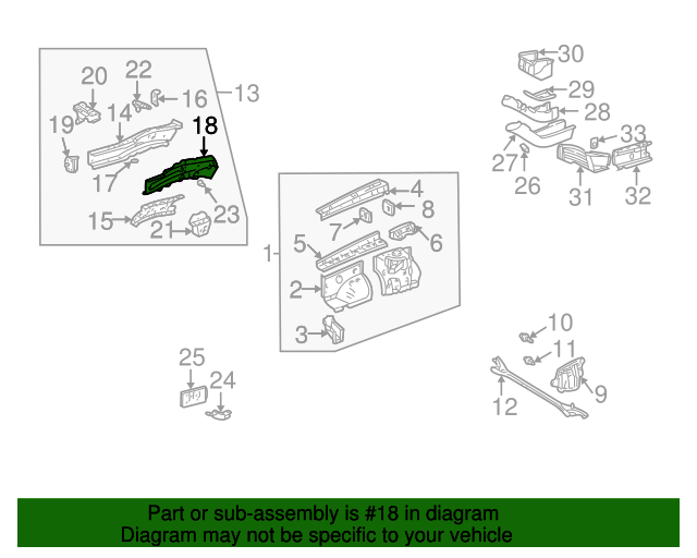 57115-0E010 - Frame Side Member Reinforcement - 2001-2013 Toyota ...