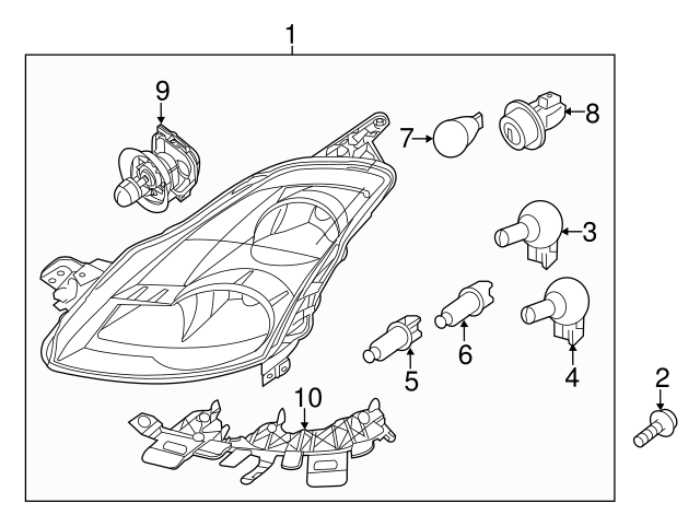 2010-2012 Nissan Altima Headlamp Assembly 26010-ZX20A | Nissan Parts Plus