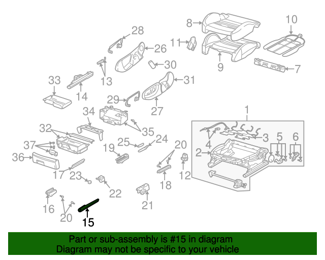 2004-2008 Audi Seat Track Cover 8E0-881-347-D-4PK | Audi USA Parts
