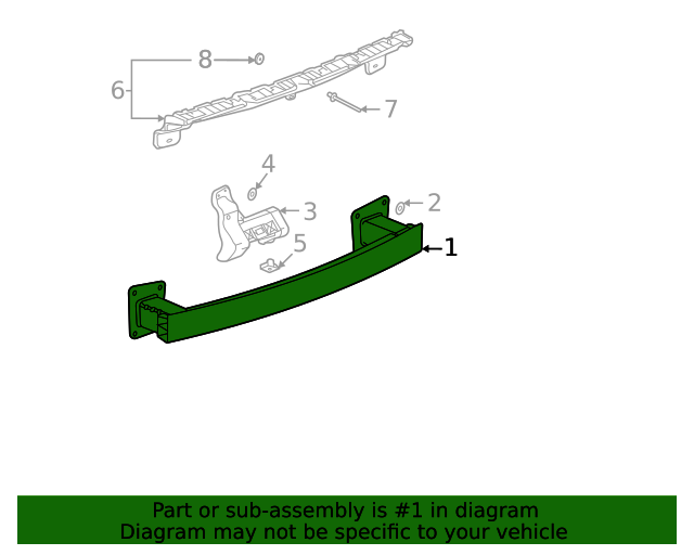 2021-2023 Buick Envision Rear Bumper Impact Bar 84481753 GM ...