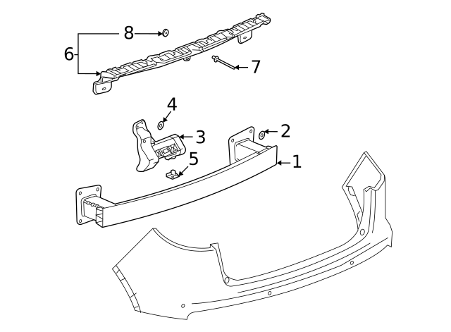 2021-2023 Buick Envision Rear Bumper Fascia Center Bracket 84909123 ...