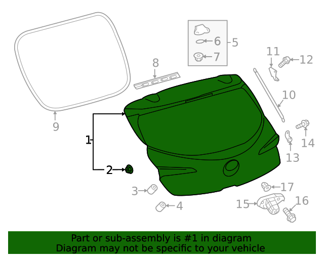67005-12F60 - Lift-Gate - 2019-2023 Toyota Corolla | OEM Genuine Toyota ...