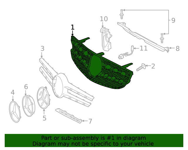 253-888-20-00 - Grille 2016-2019 Mercedes-Benz | Mercedes-Benz USA Parts