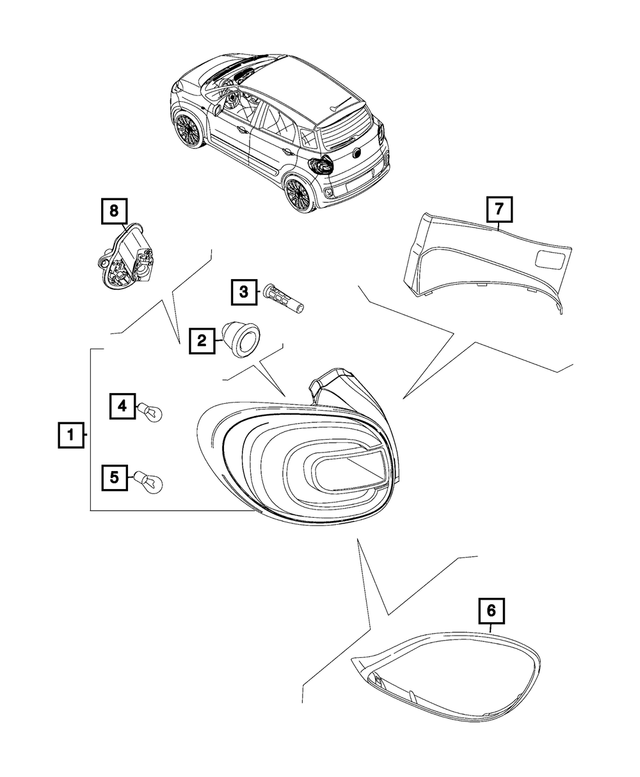 2017-2019 Fiat 500L Tail Lamp Socket 68235994AA | OEM Parts Quick