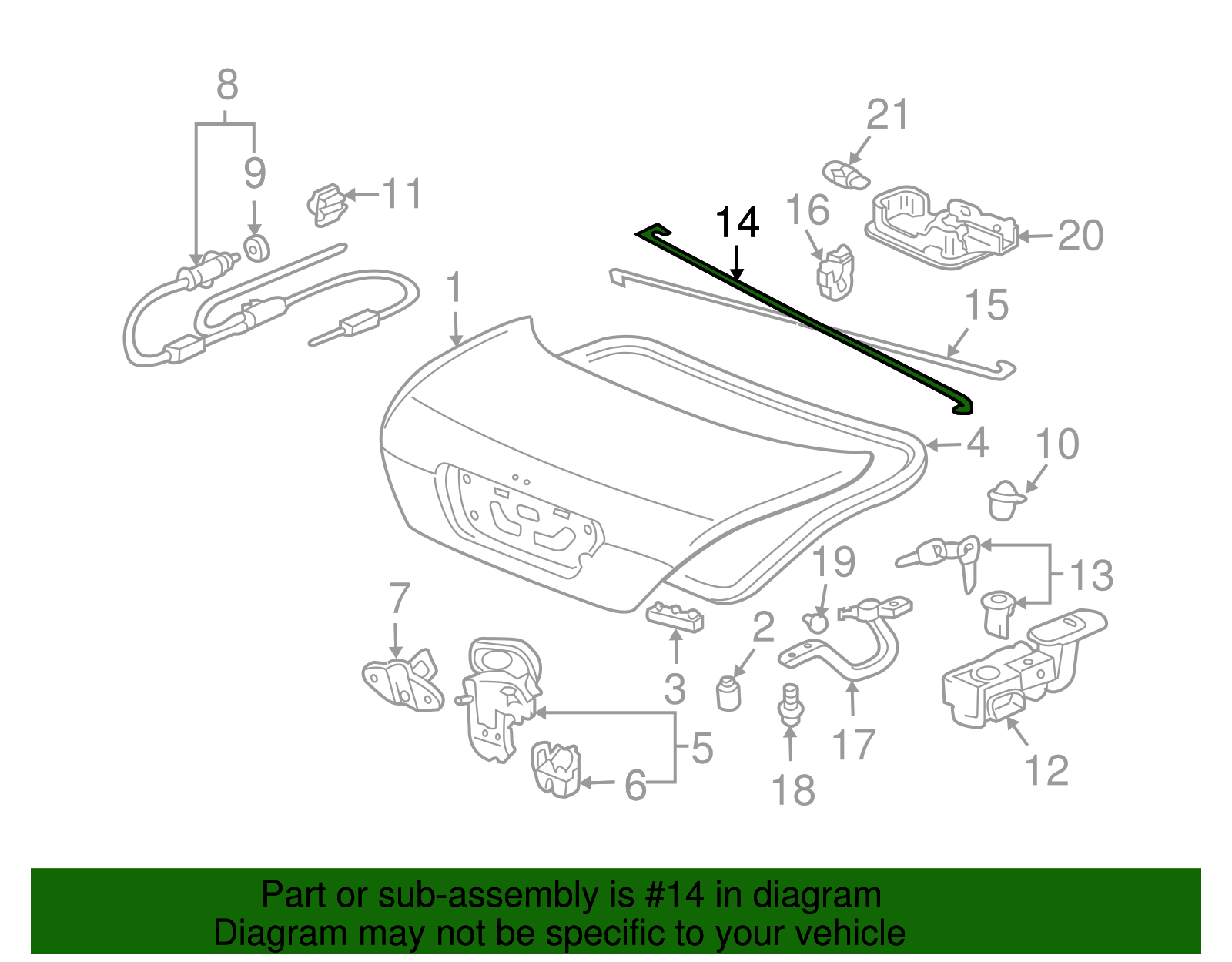 74871-SDN-A10 - 2006-2007 Honda Accord - Spring R Trunk Opener ...