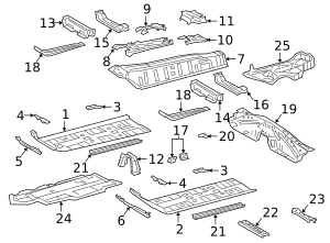2019-2024 Lexus ES350 Floor Pan Splash Shield 58399-06150 ...