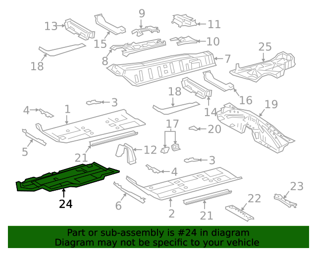 58166-07020 - Floor Pan Splash Shield 2019-2023 Lexus | AutoNationParts.com