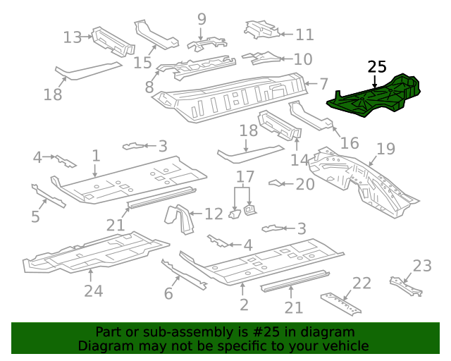 2019-2024 Lexus ES350 Floor Pan Splash Shield 58399-06150 ...