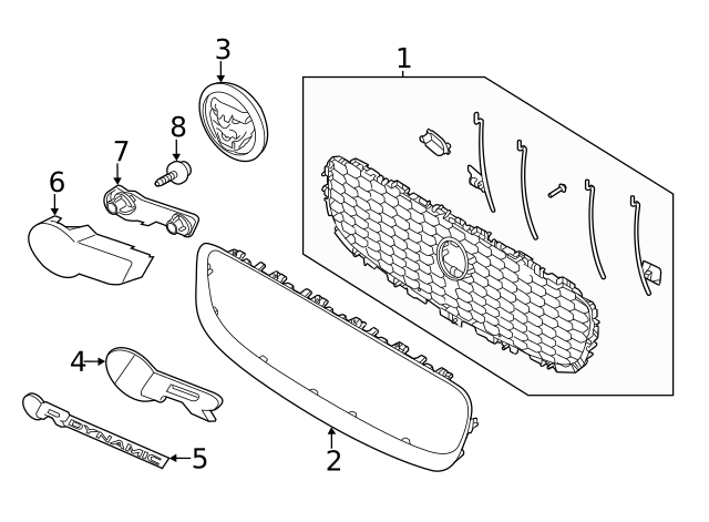 T2R43729 - Grille Molding 2021-2024 Jaguar F-Type | AutoNationParts.com