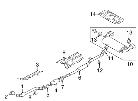 Exhaust Components for 2013 Hyundai Genesis Coupe | Hyundai OEM Parts ...