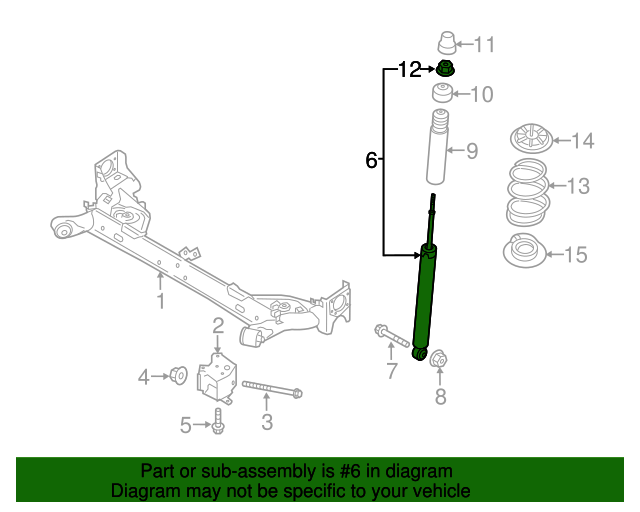 2013-2017 Nissan Juke Shock Absorber E6B10-3YV0B | Nissan Parts OEM