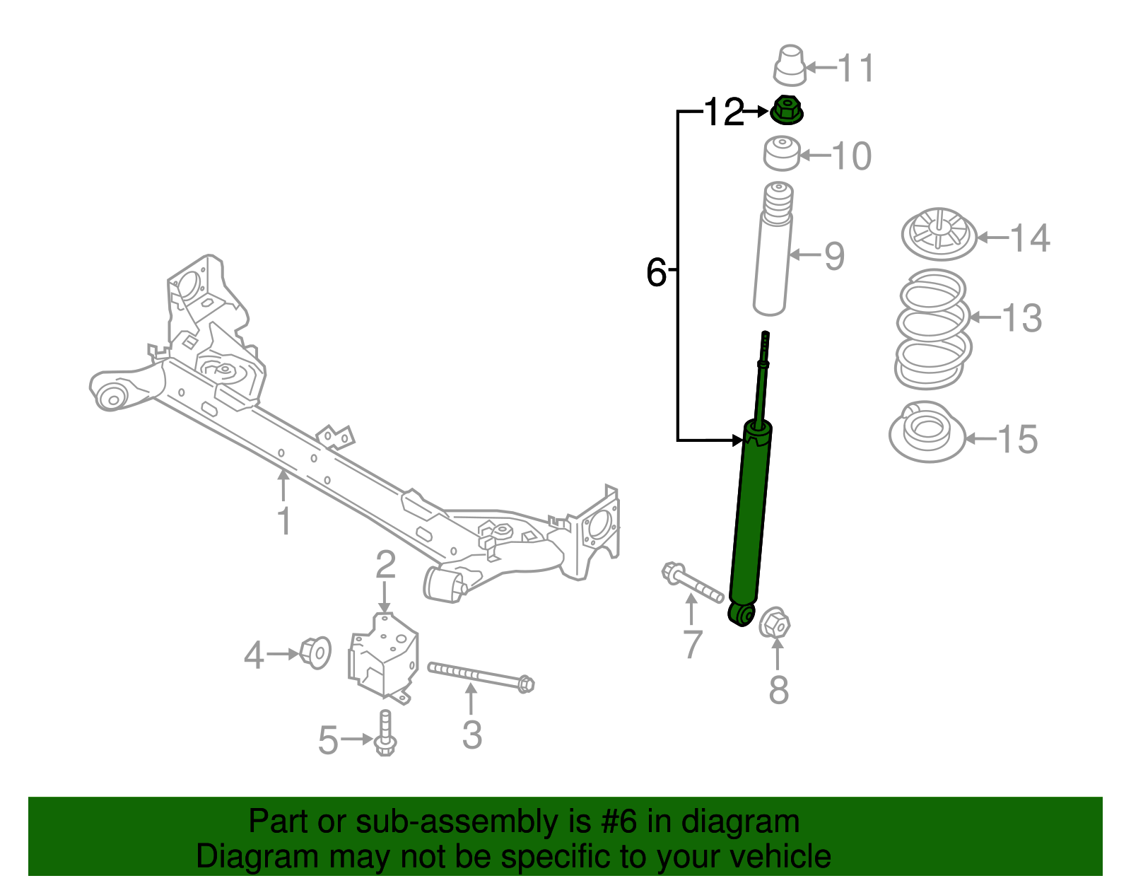 2011-2017 Nissan Juke Shock Absorber E6210-1KC3B | Bill Kay Nissan Parts