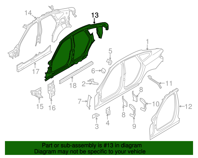 41007427488 - 2014-2019 BMW Reinforced Panel (41-00-7-427-488) | BMW of ...