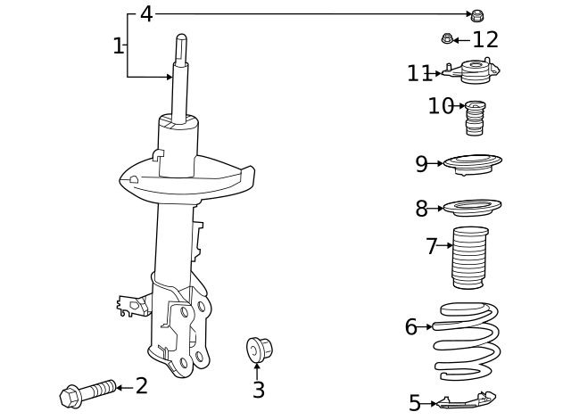 2021-2022 Toyota Sienna Suspension Strut 48520-8Z319 | Toyota Parts Center