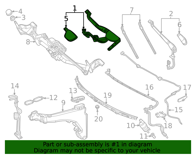167-820-11-00 - Windshield Wiper Arm 2020-2023 Mercedes-Benz | Mercedes ...