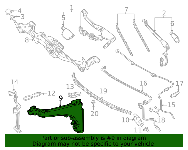 167-869-00-00 - Washer Fluid Reservoir 2020-2024 Mercedes-Benz ...