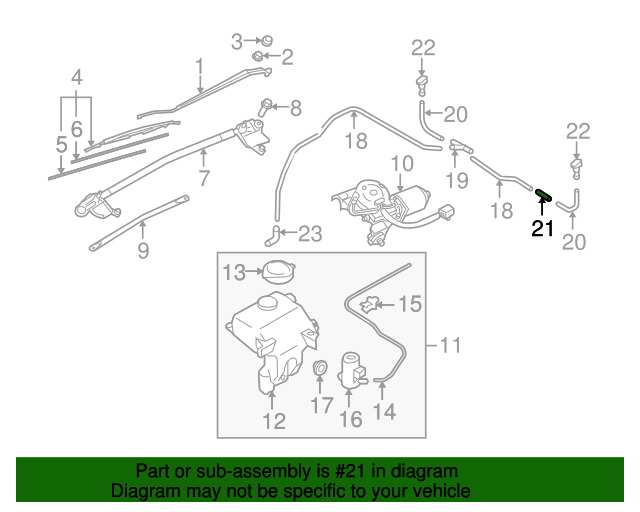 2006-2021 Mazda Washer Hose Connector S09A-67-502 | TascaParts.com