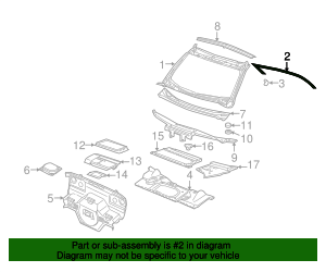996-537-077-02 - Windshield Frame Seal 1999-2005 Porsche 911 ...