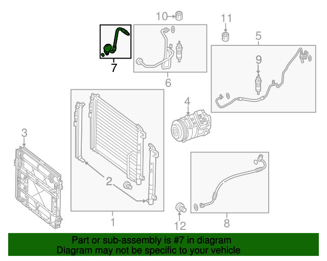 204-830-61-15 - A/C Refrigerant Suction Hose 2012-2015 Mercedes-Benz C ...