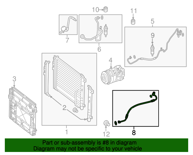 2010-2015 Mercedes-Benz AC Hose 212-830-69-15 | MB OEM Parts