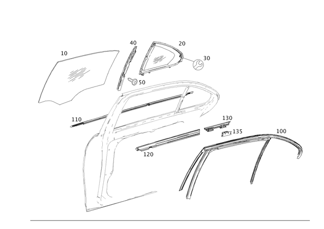 204-735-39-65 - Sealing Rail 2008-2014 Mercedes-Benz | Mercedes-Benz ...