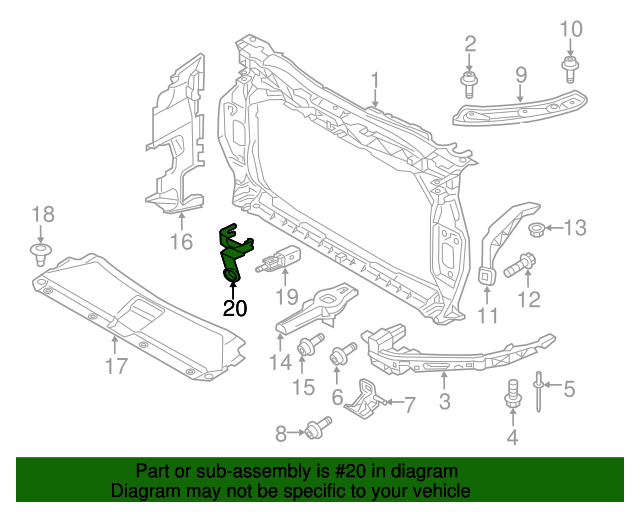 2015-2018 Audi Air Temp Sensor Bracket 8U0-820-536-A | OEM Parts Online