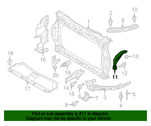 8U0-805-527 - Radiator Support Bracket 2015-2018 Audi | AutoNationParts.com