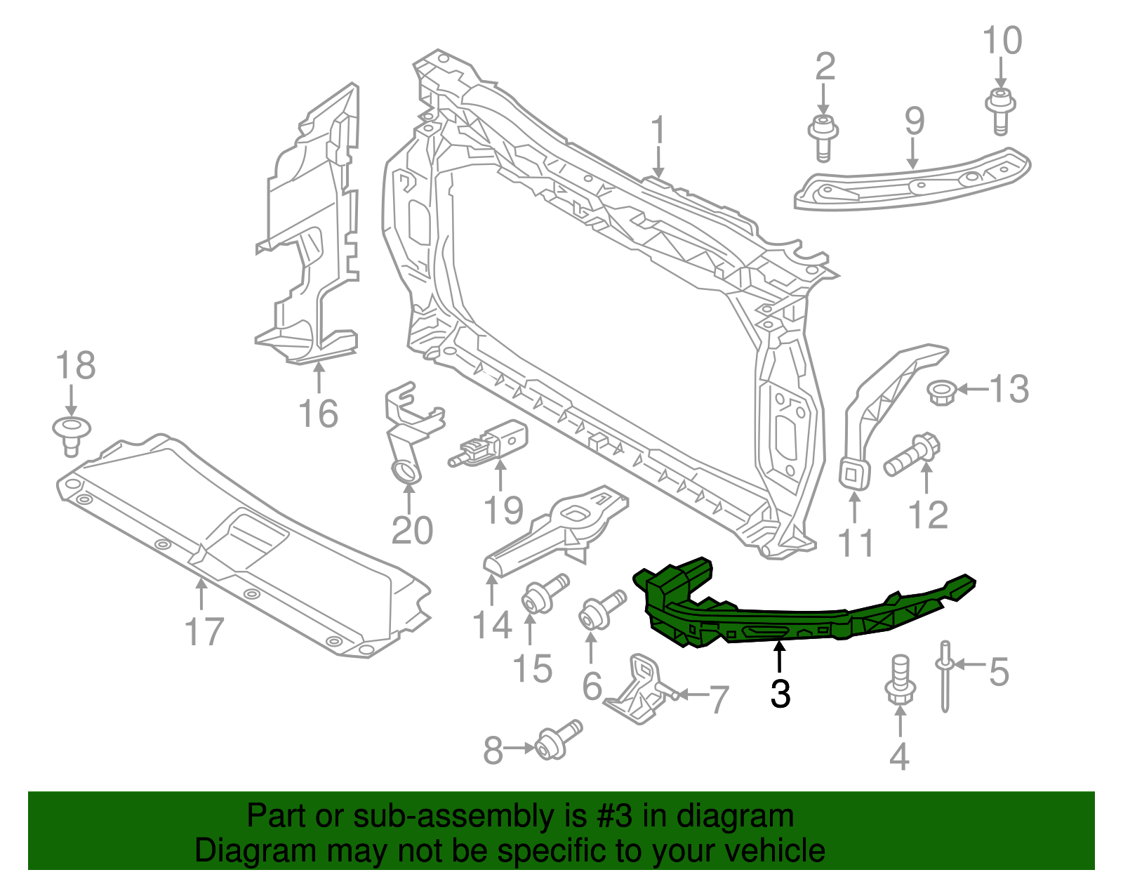 8U0-805-607-A - 2015-2018 Audi - Headlamp Bracket | European OEM Parts ...