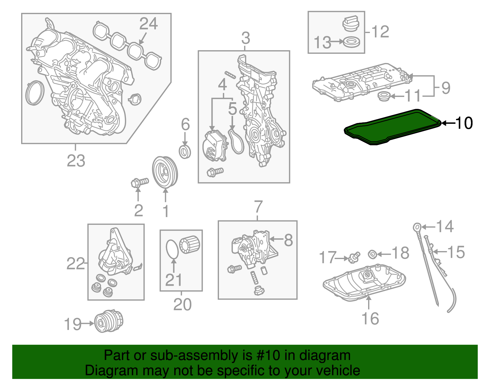 OEM 2010-2024 Toyota Engine Valve Cover Gasket Part # 11159-37010 ...