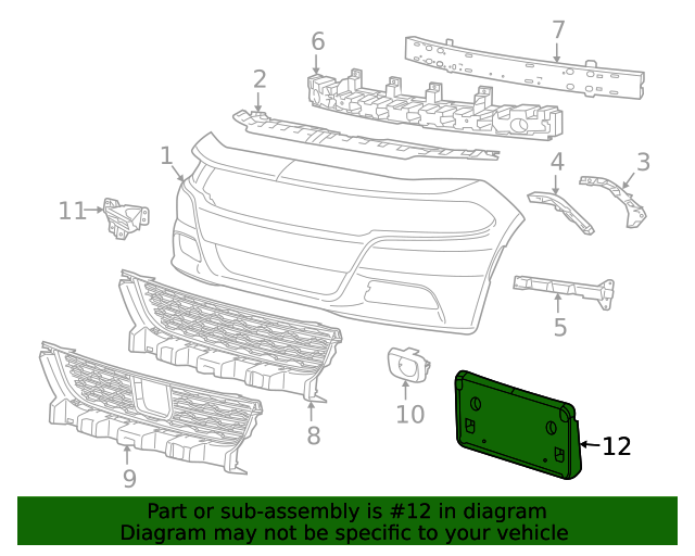 2017-2021 Dodge Charger License Bracket 68238771AC | TascaParts.com