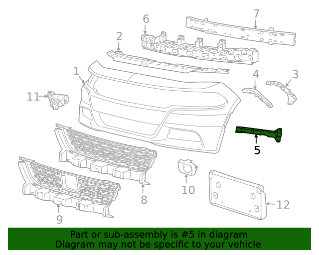 2015-2021 Dodge Charger Bumper Bracket - Driver's Side (LH) 68226545AB ...