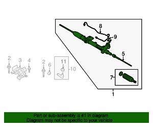 2008 Mitsubishi Lancer Steering Gear 4410A011 | Mitsubishi Parts Warehouse