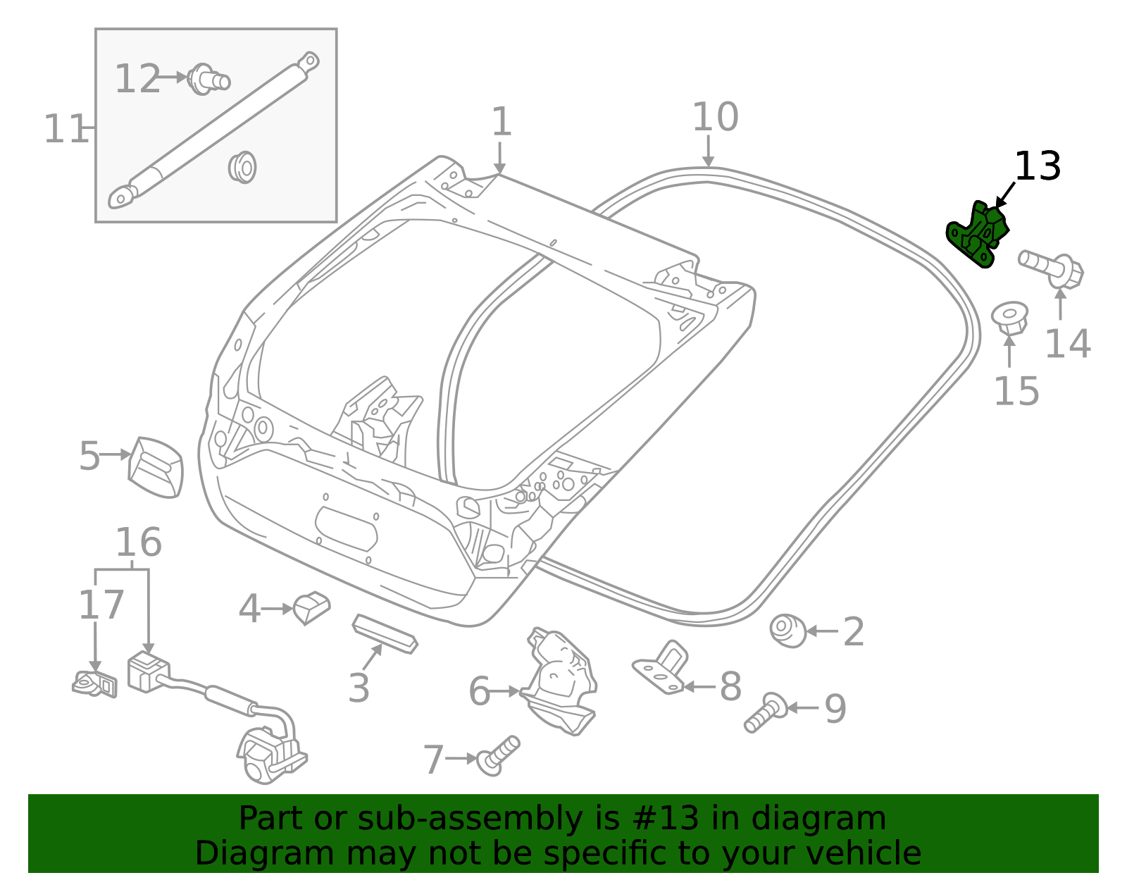 68210-TGG-A00ZZ - Lift-Gate Hinge 2017-2021 Honda Civic | Honda Parts ...
