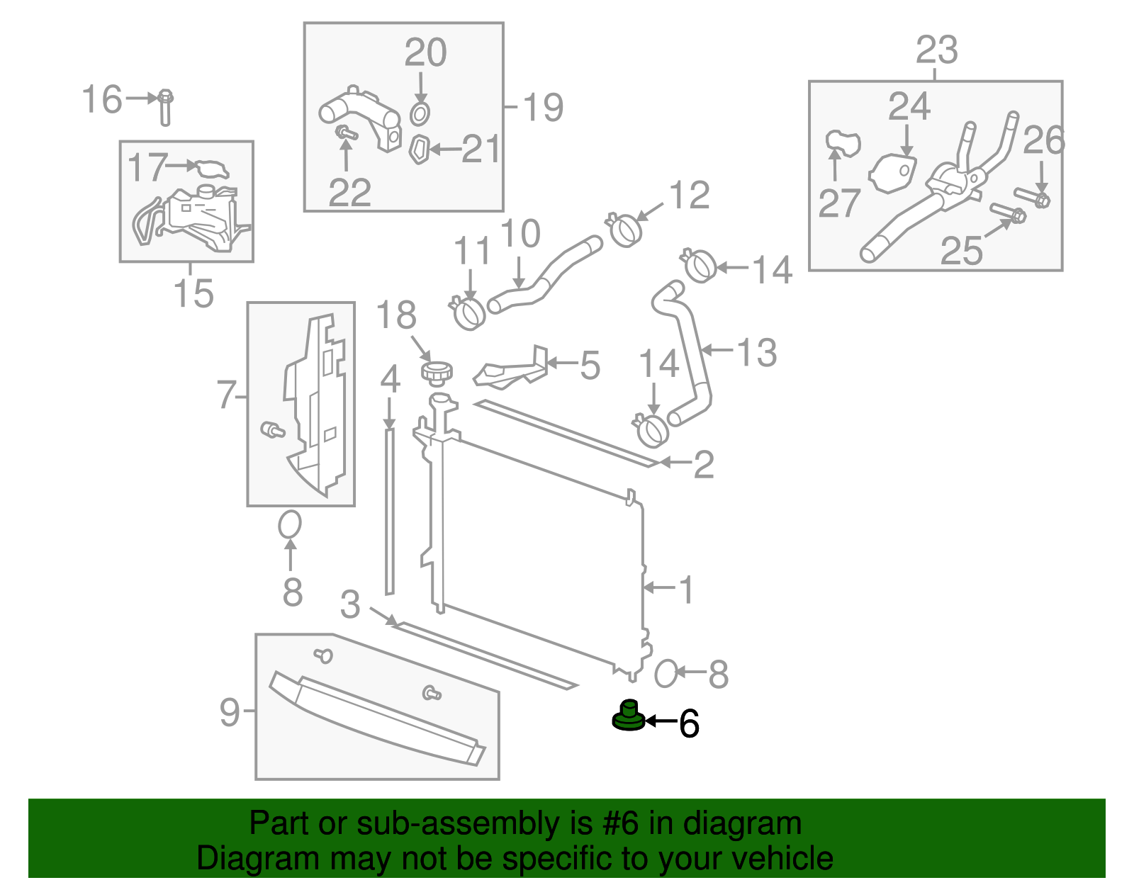 2007-2019 GM Radiator Lower Insulator 15226662 | Partners Chevy