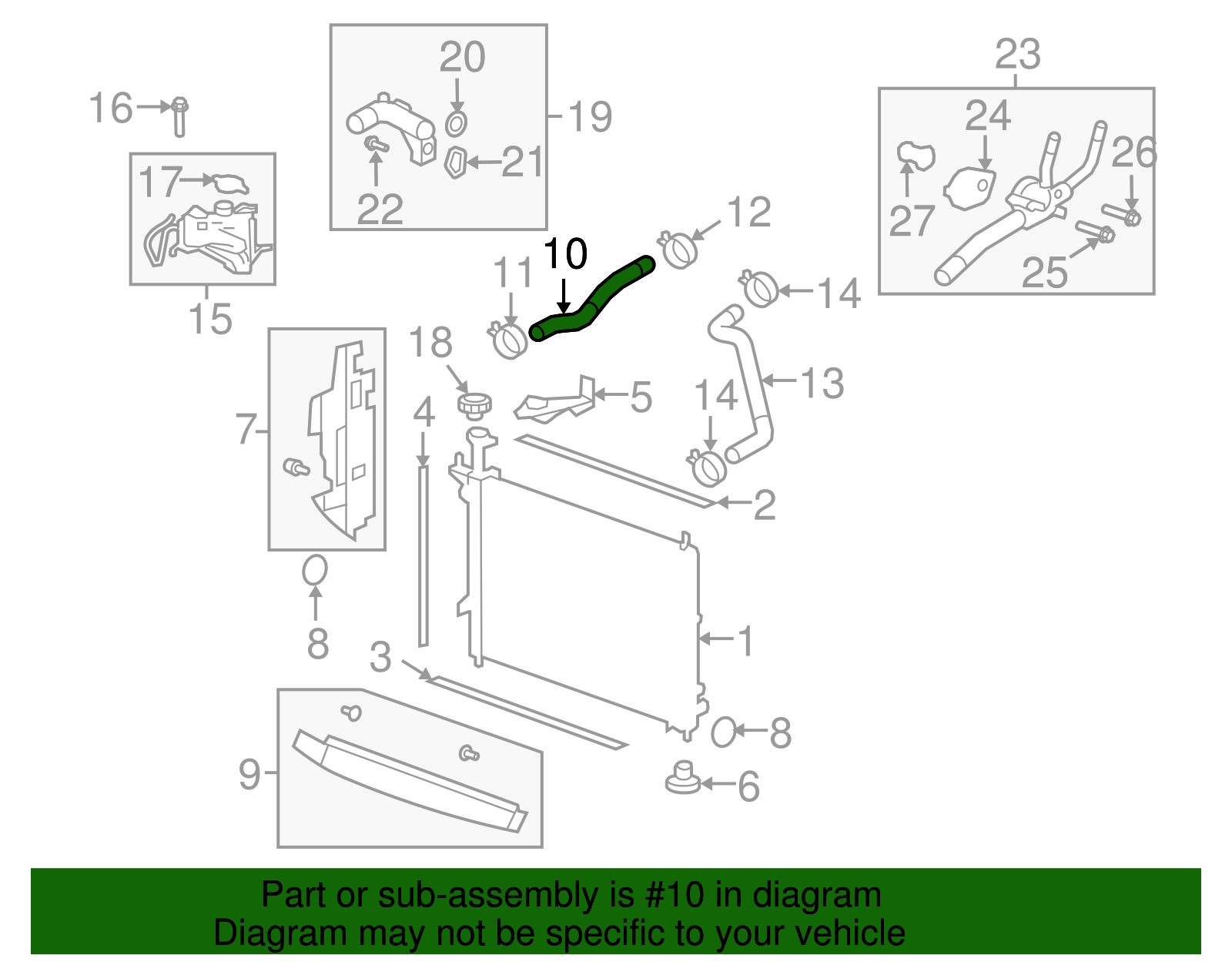 2007-2017 GM Radiator Inlet Hose 15294028 GM | GMPartsDirect.com