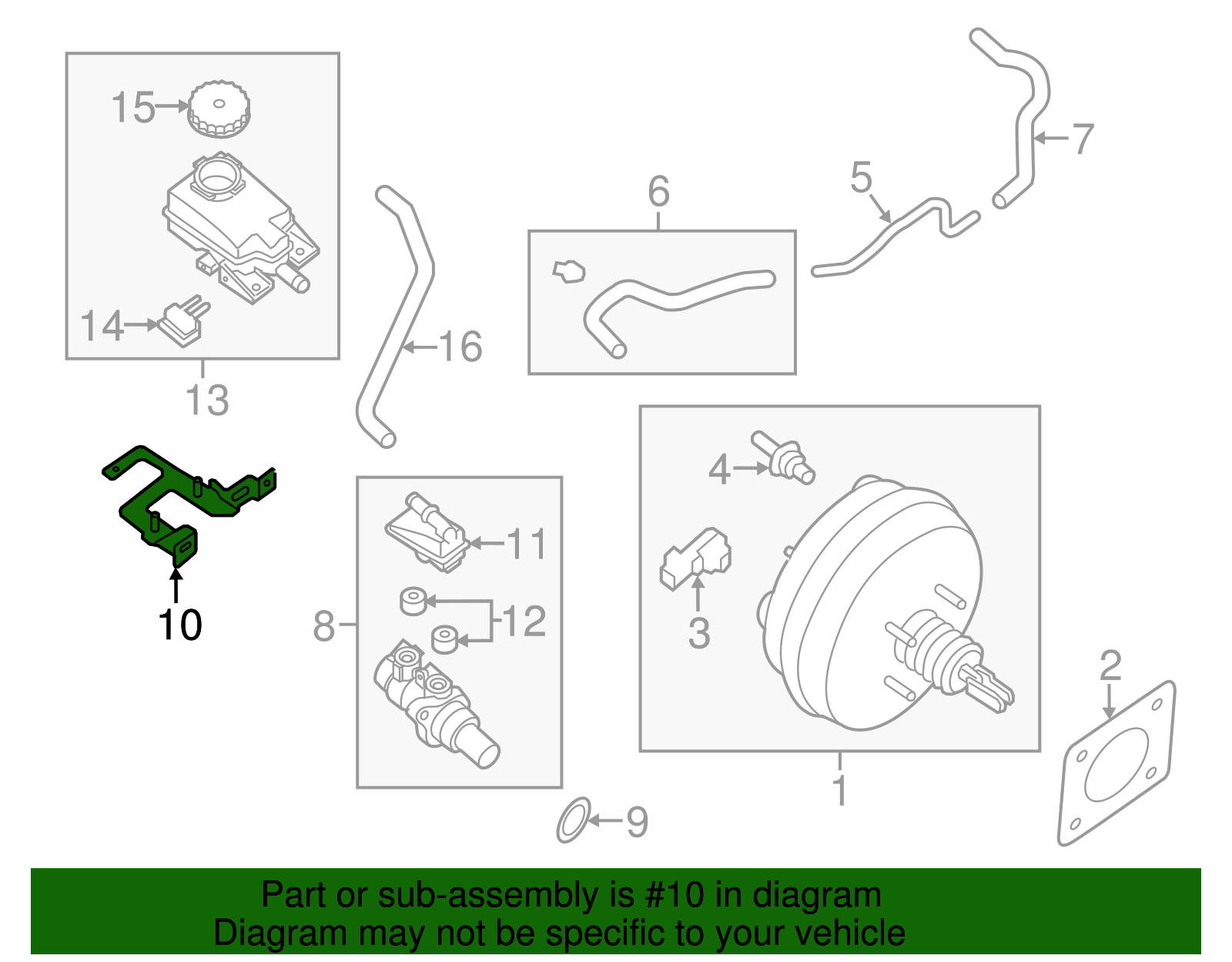 2014-2020 Infiniti QX60 Master Cylinder Assembly Mount Bracket 46092 ...