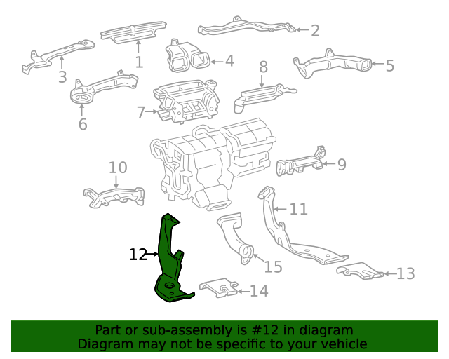 2019-2023 Toyota Floor Duct 87213-0R070 | Toyota Parts Center